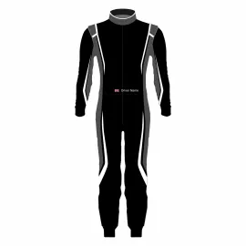 Shop Online – Black-Grey-White Professional Kart Racing Suit – Apex ...